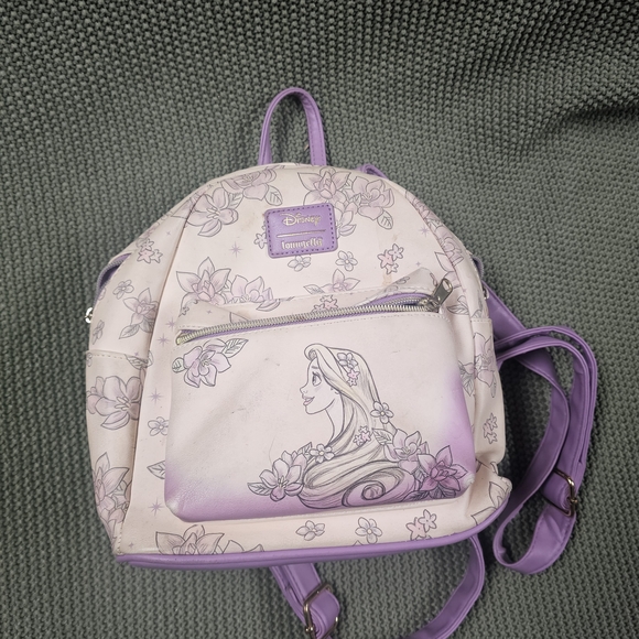 Loungefly | Bags | Loungefly Disney Purple And Cream Backpack | Poshmark